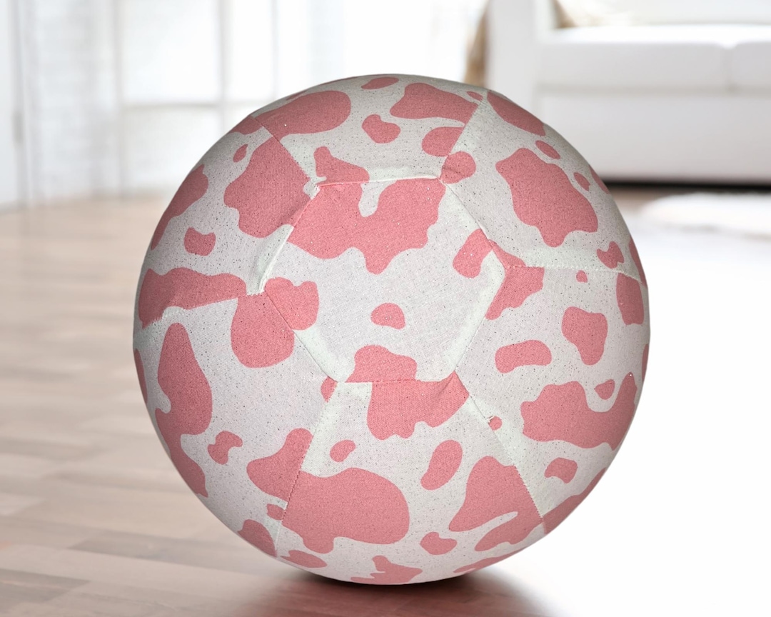 Sparkling Pink Cow Print Fabric Balloon Ball, Glittery, Reusable Fun ...