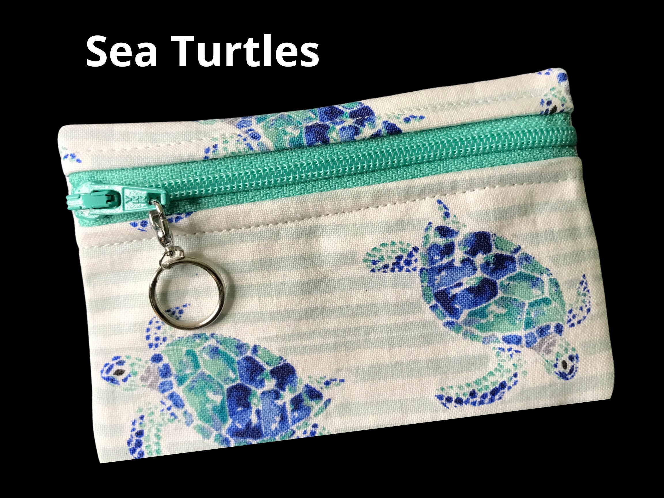 Ocean Theme: Small Fabric Coin Purse, Pouch With Key Ring, Gift Card ...