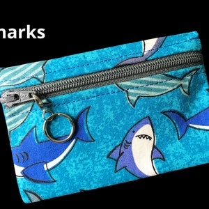 Ocean Theme: Small Fabric Coin Purse, Pouch With Key Ring, Gift Card ...