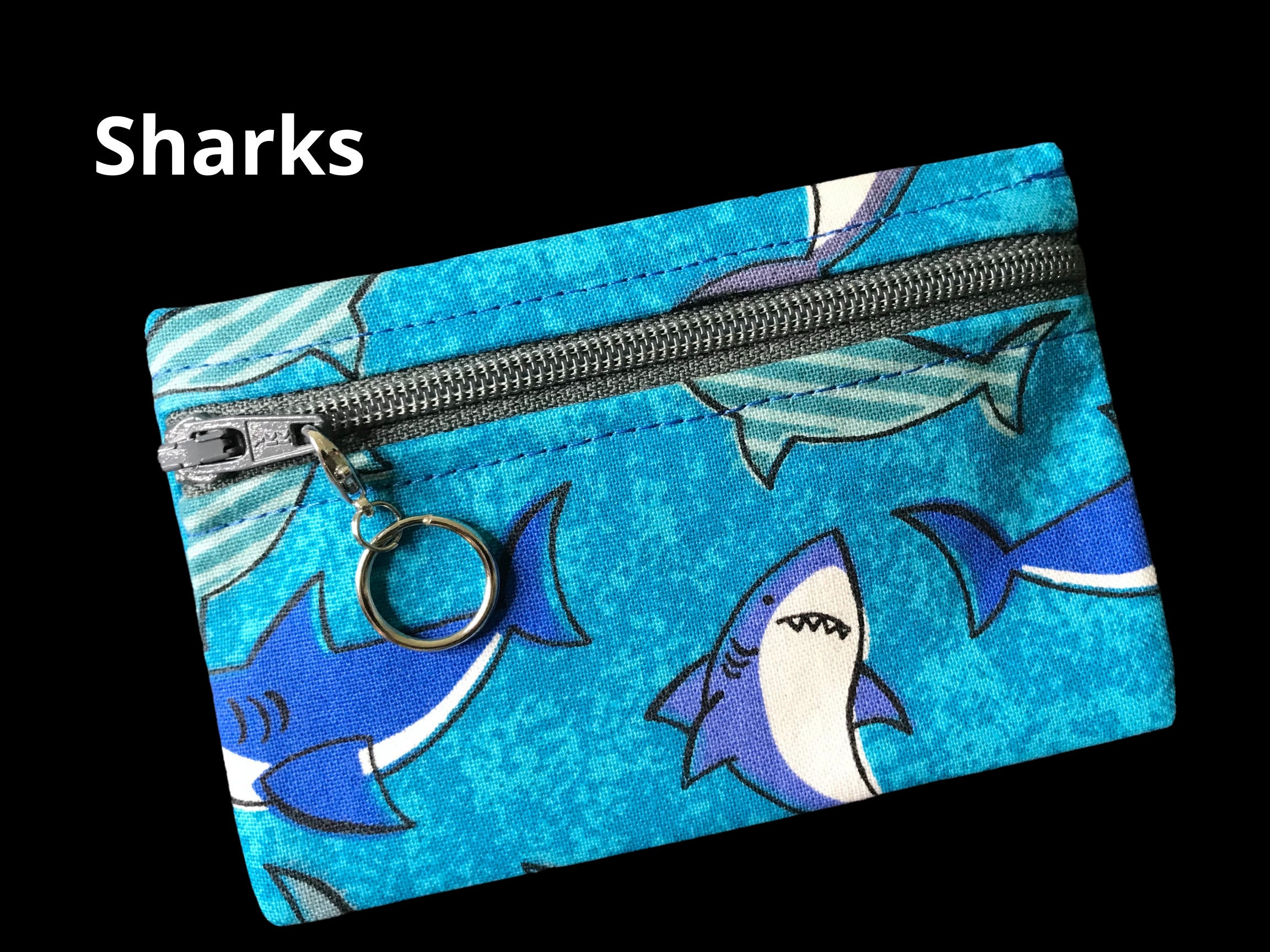 Ocean Theme: Small Fabric Coin Purse, Pouch With Key Ring, Gift Card ...