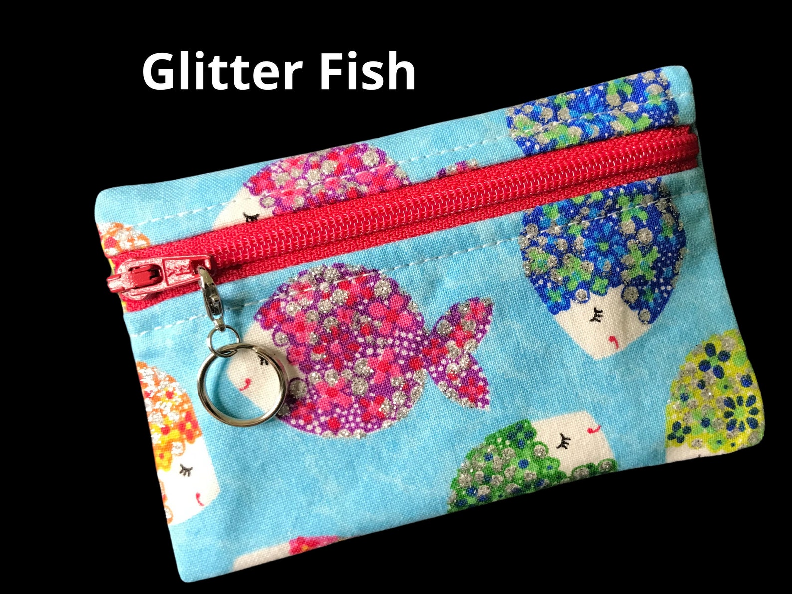 Ocean Theme: Small Fabric Coin Purse, Pouch With Key Ring, Gift Card ...