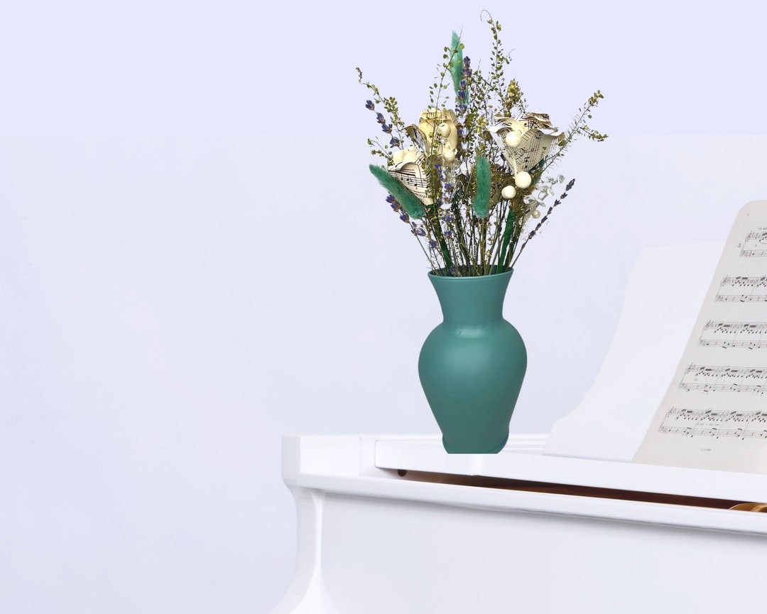 Music Paper Floral Arrangement, Half Dozen Roses in Coastal Sage Green ...