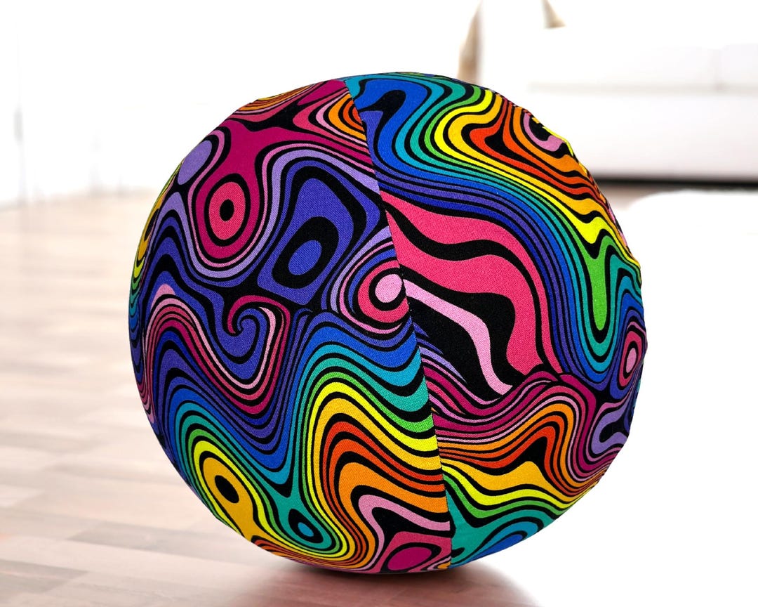 Psychedelic Swirls Fabric Balloon Ball - Fun for All Ages Lightweight ...