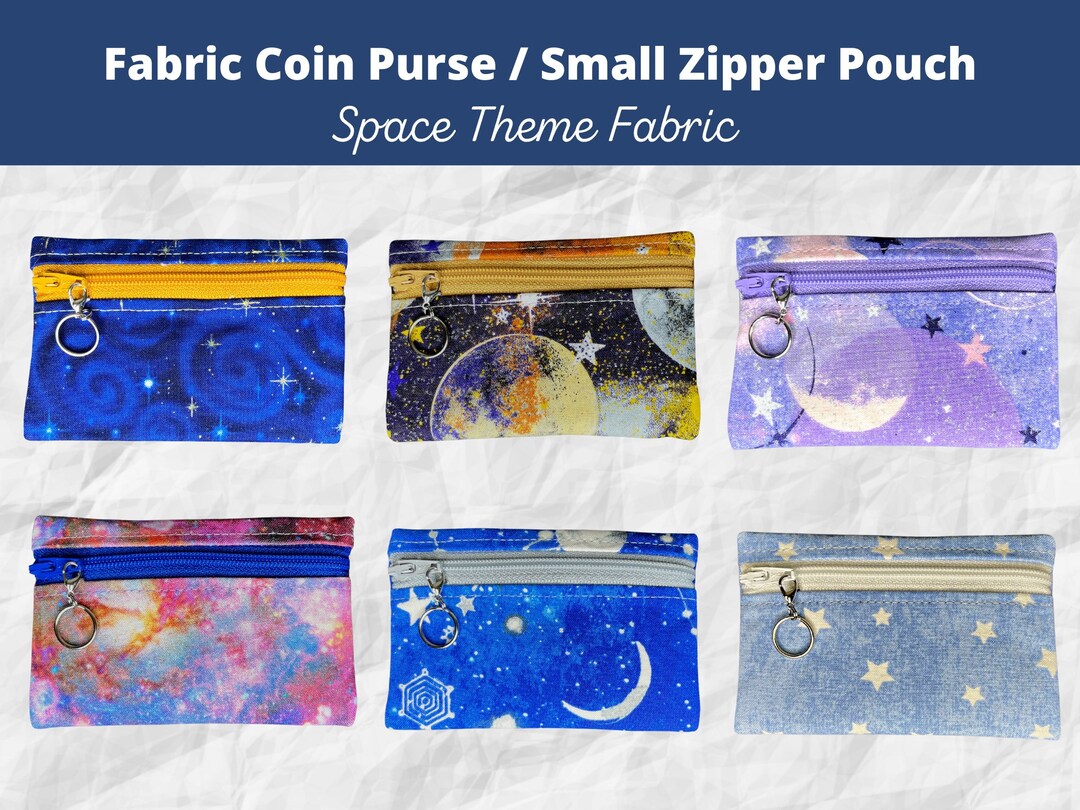 Celestial Theme: Stars and Moons, Small Fabric Coin Purse, Pouch With ...