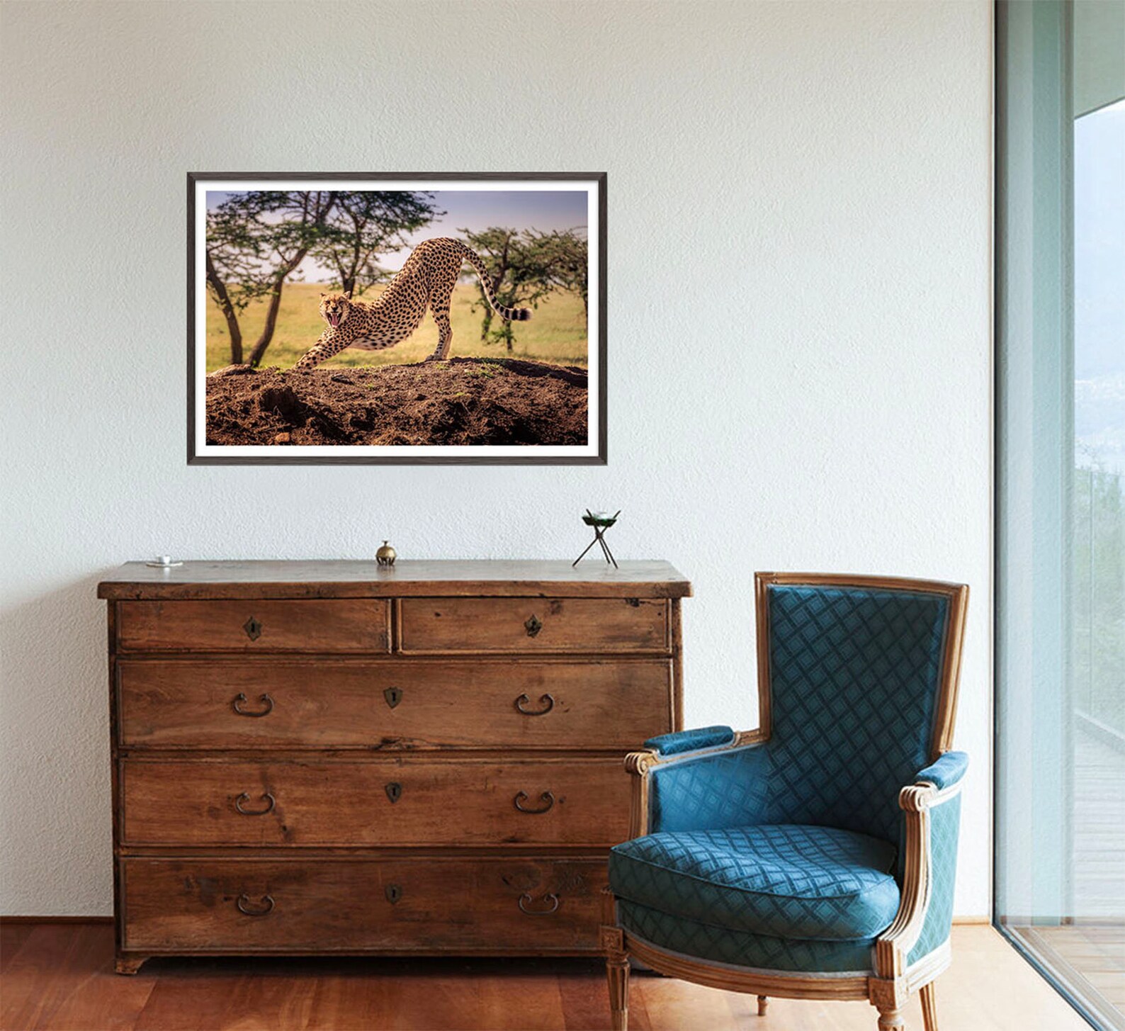 Cheetah Photography Print, Stretching Cheetah Photo, Wildlife ...