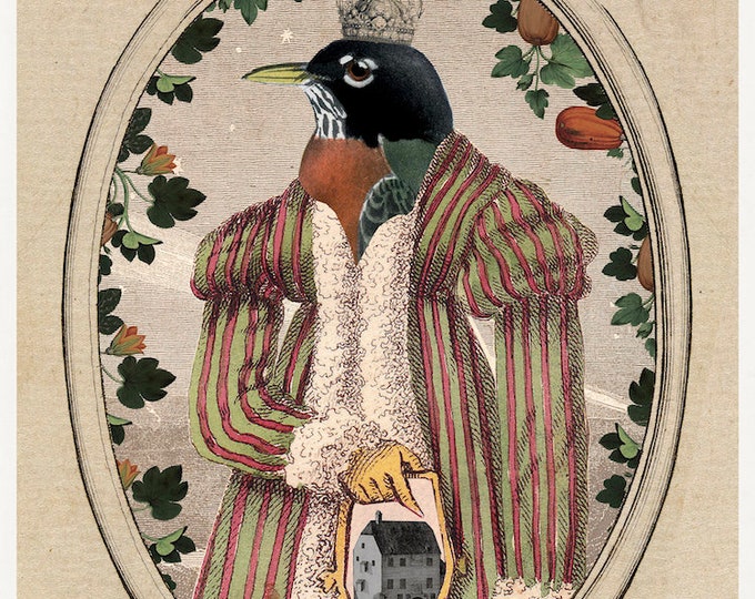 Collage Art Print, Surrealist Wall Art, Anthropomorphic Art, Dressed ...