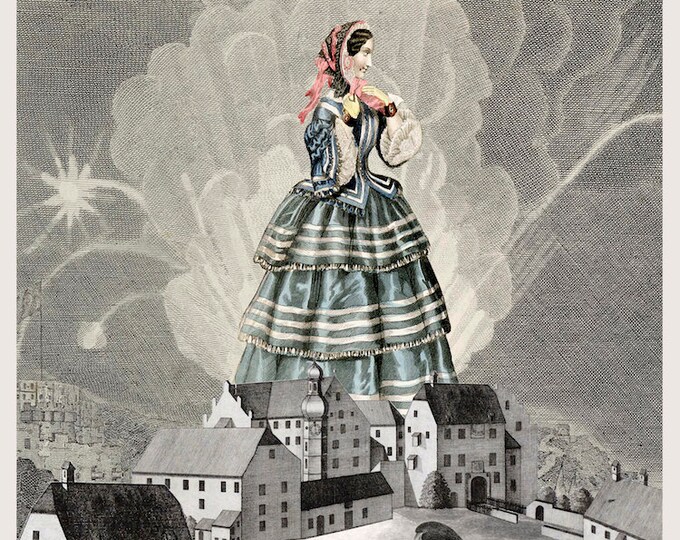 The Gypsy Witch, Collage Art Print, Fairytale Art, Magical Decor ...