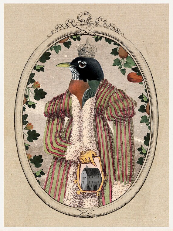 Collage Art Print Surrealist Wall Art Anthropomorphic Art | Etsy