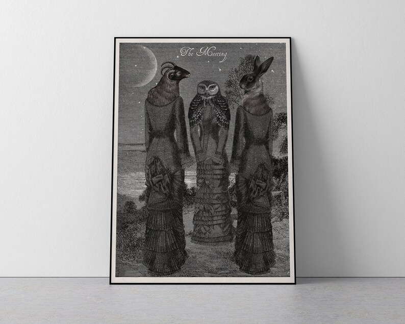 Occult Art Print Dark Collage Witchy Art Wicker Man | Etsy