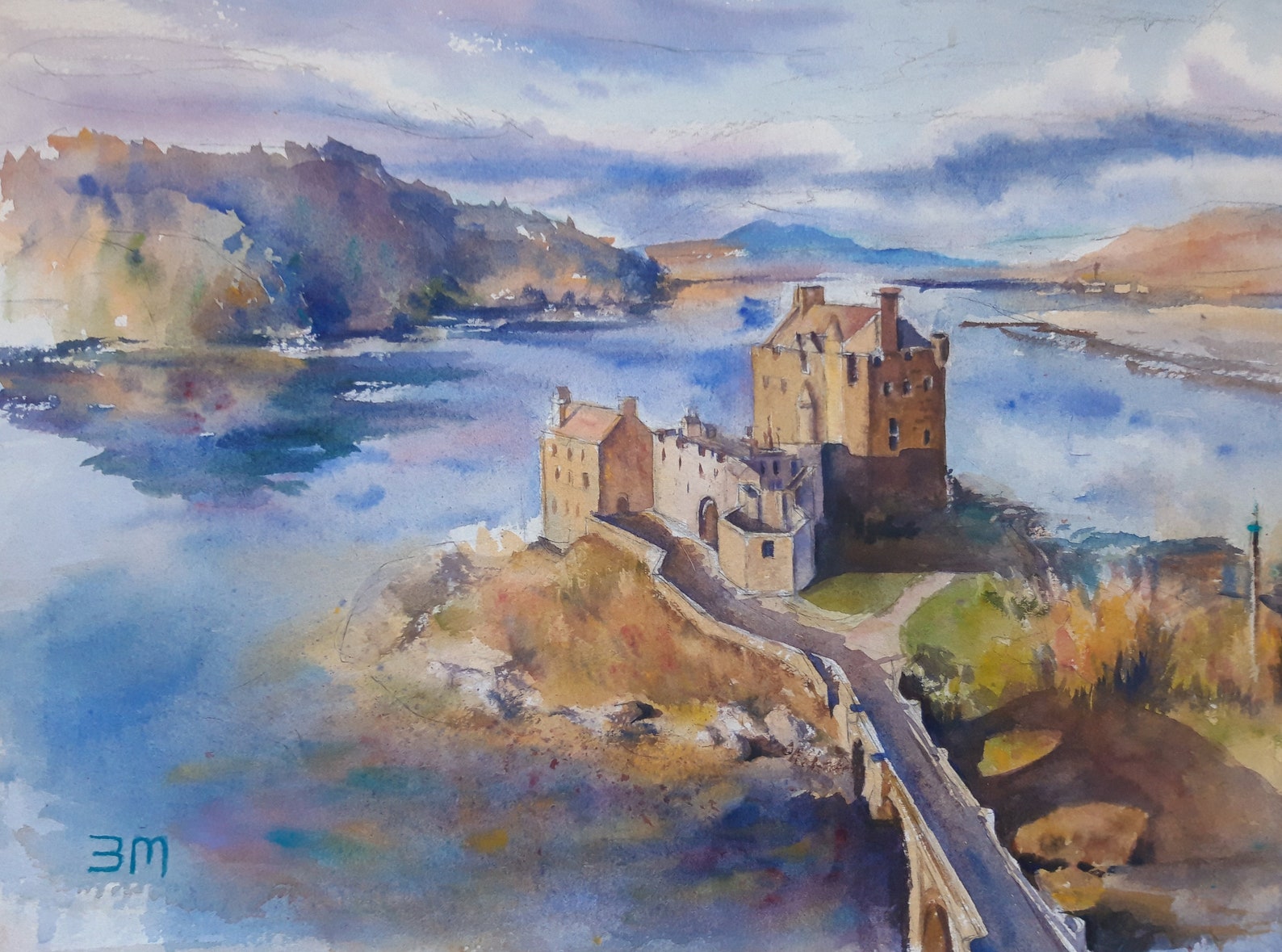 Castle Painting, Morning Over Eilean Donan Castle, Wall Art ...