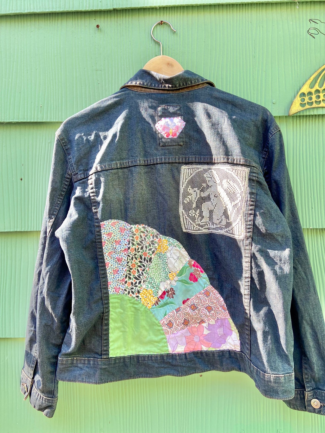 Upcycled Cottage Core Quilt Jean Jacket - Etsy