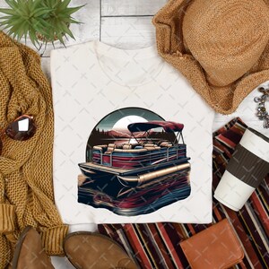 Pontoon Boat PNG, Pontoon Sublimation Png, Lake Life Png, Boating Png ...