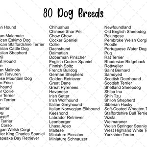 242 Dog Design PNG File, 80 Dog Breeds Clipart Bundle, Dogs Portrait ...