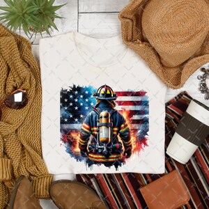 Firefighter PNG, Firefighter Sublimation, Fireman PNG, American Flag ...