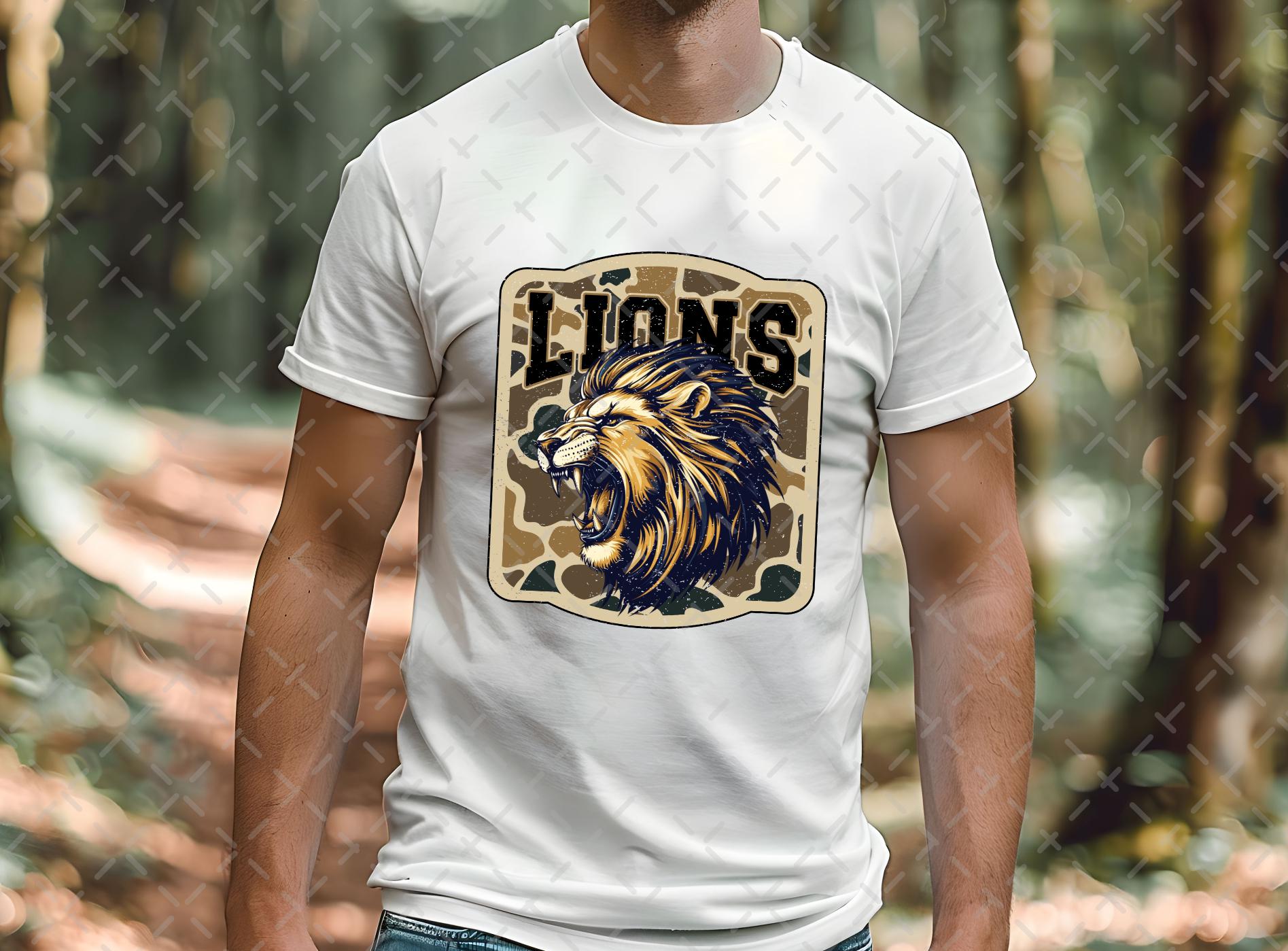 Camo Lions PNG, Lions Sublimation, Camo Lions Mascot Logo Png, Lions ...