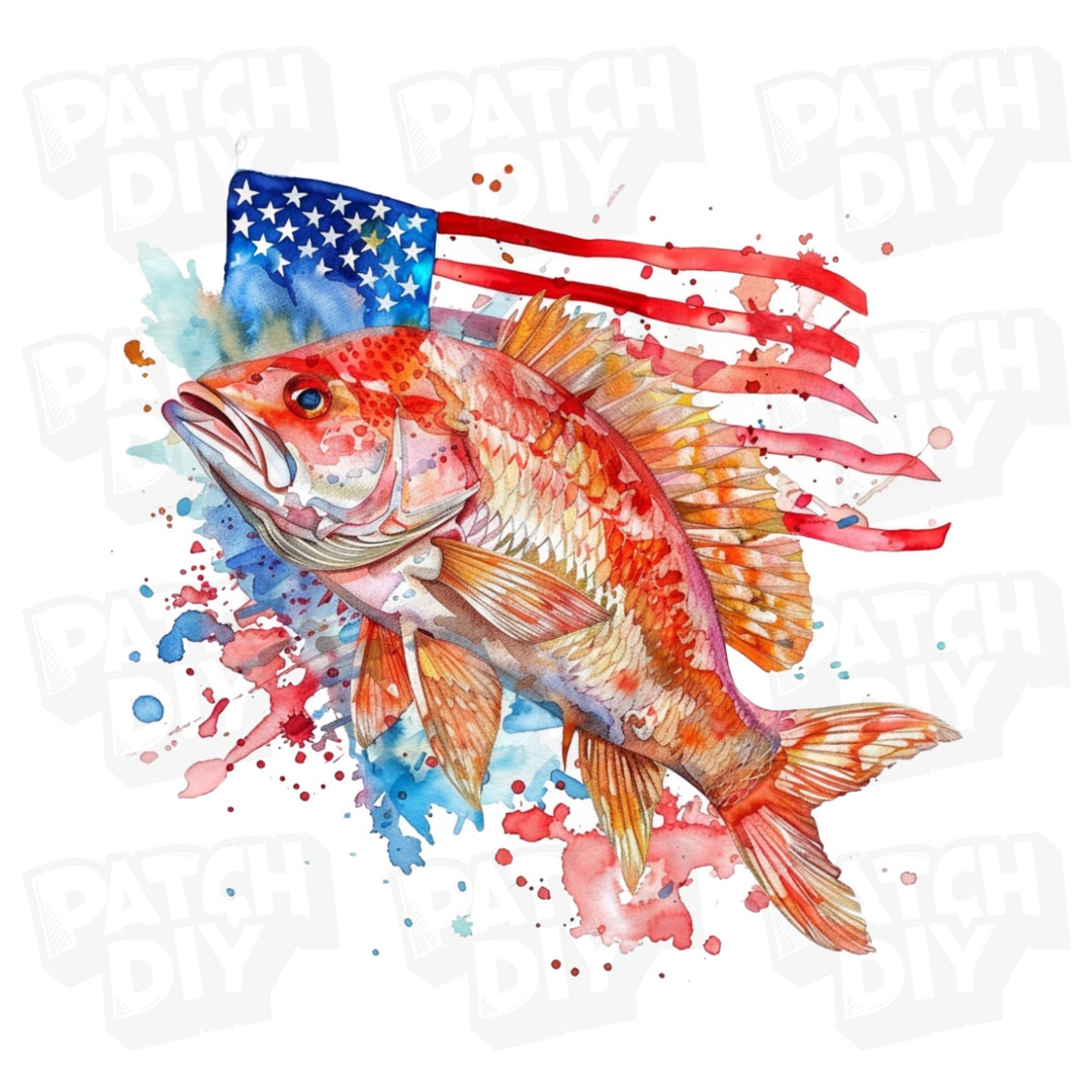Redfish PNG, Fishing Png, Redfish Sublimation, Redfish American Flag ...