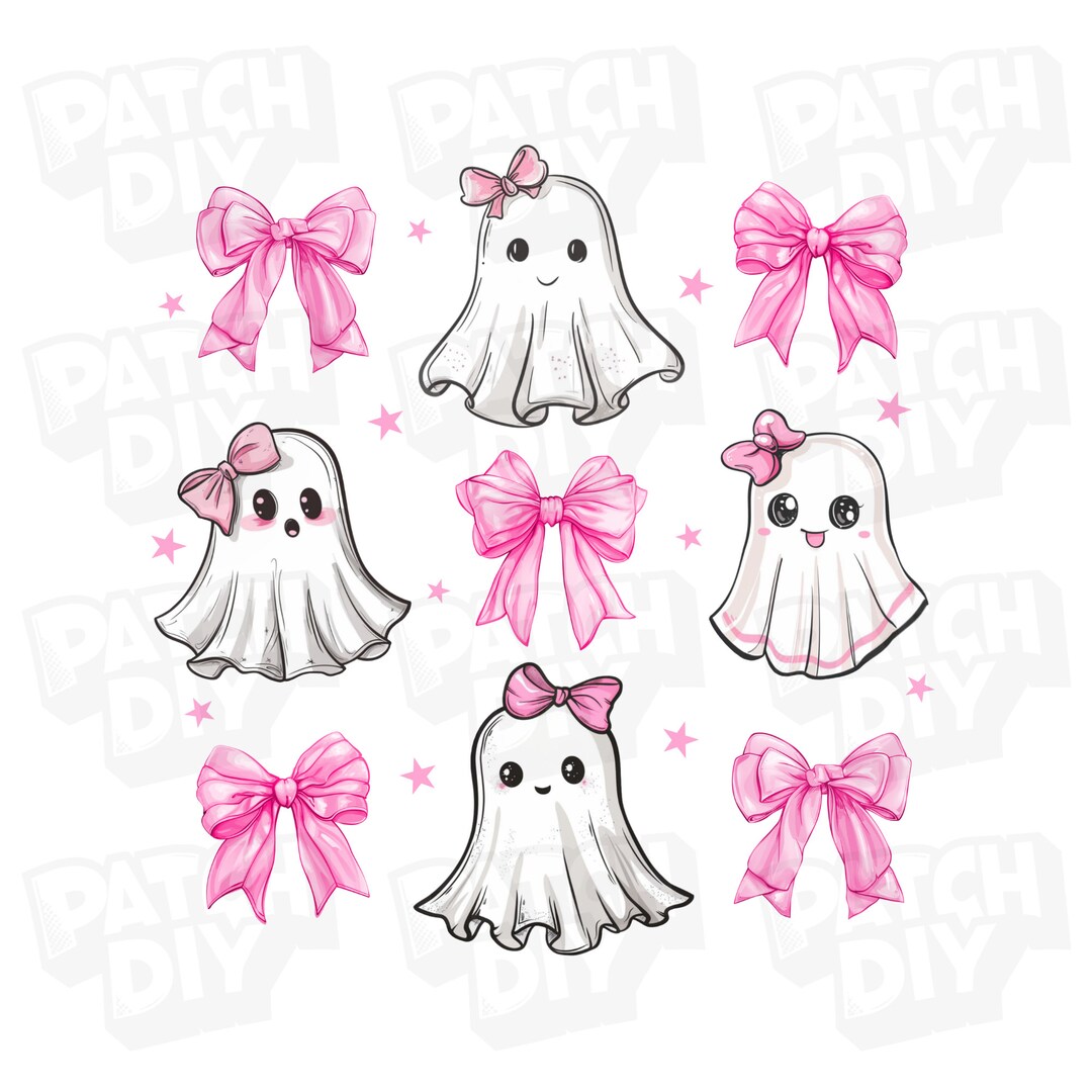 Coquette Bow Ghost PNG, Retro Halloween PNG, Halloween Sublimation ...