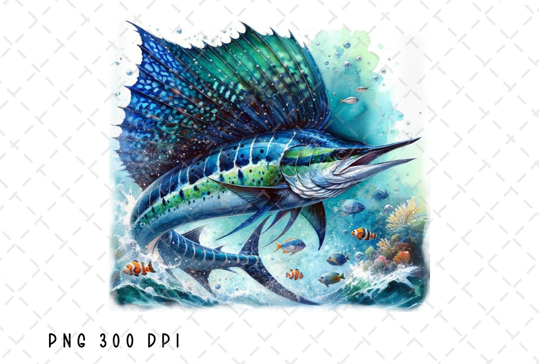 Sailfish PNG, Saltwater Fish Sublimation, Sea Fishing Shirt Design PNG ...