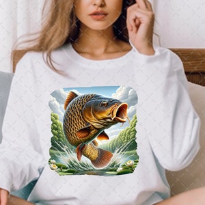 Carp PNG, Carp Fish Sublimation, Jumping Carp Png, Fisherman Shirt ...