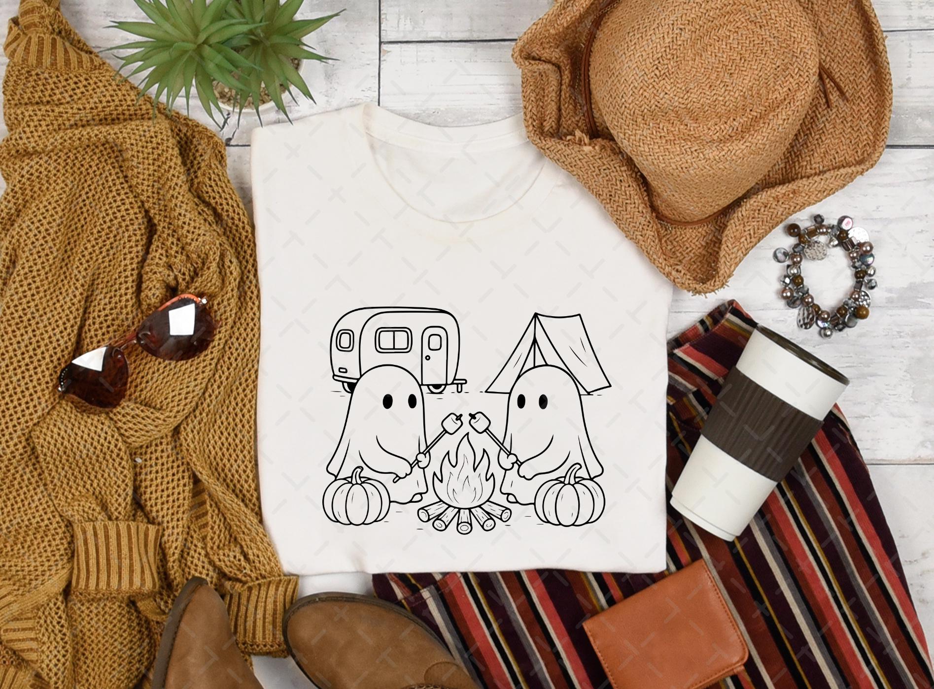 Ghost Campfire PNG, Halloween Sublimation, Ghost Camping Png, Spooky ...
