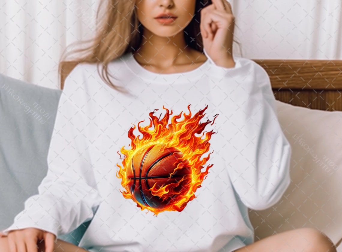 Flaming Basketball PNG, Basketball Sublimation, Basketball Fire Design ...