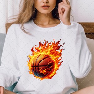 Flaming Basketball PNG, Basketball Sublimation, Basketball Fire Design ...
