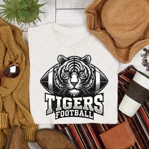 Tigers Football PNG, Tigers Sublimation, Tigers Face Png, Tigers School Spirit Digital Design ...