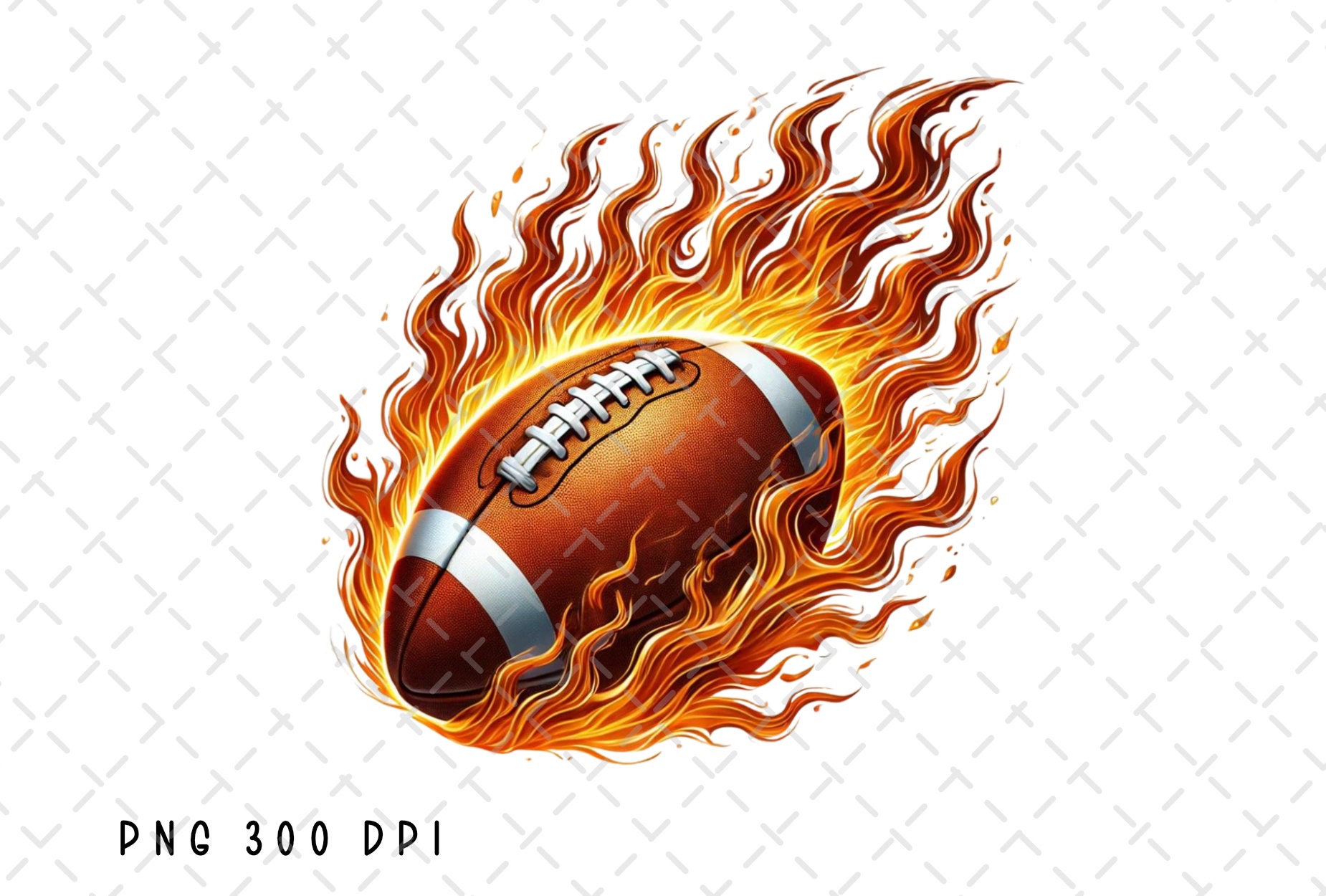 Flaming Football PNG, Football Sublimation, Football Fire Design ...