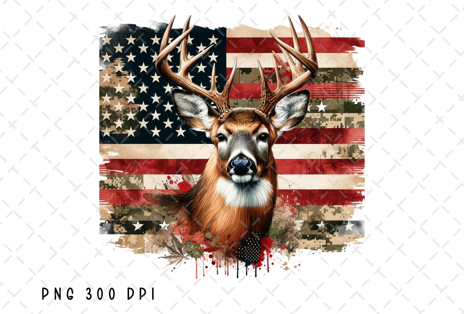 American Flag Deer Head Png, Deer Hunting PNG, Deer Sublimation, Deer ...