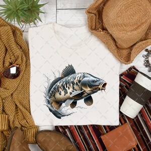 Camo Carp PNG, Carp Fish Sublimation, Jumping Carp Png, Fisherman Shirt ...
