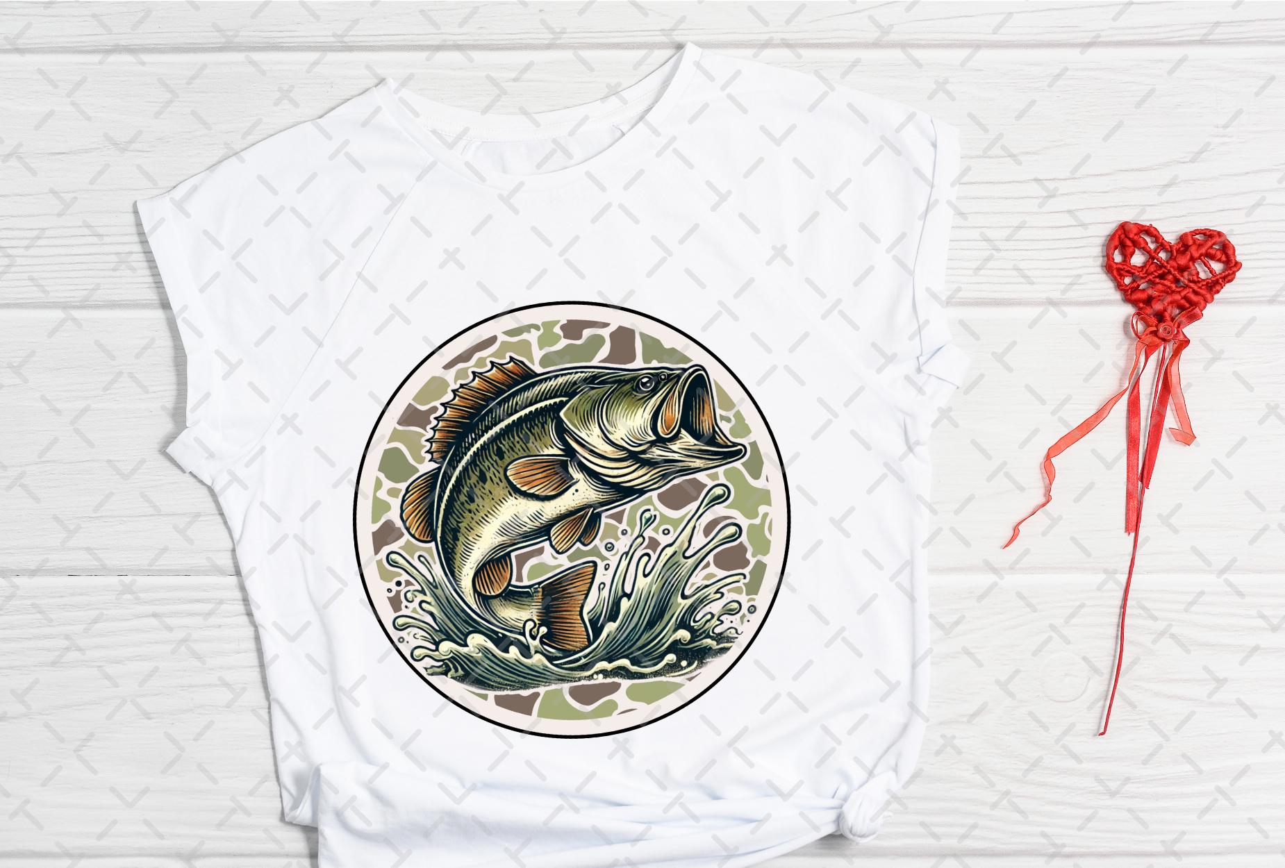 Camo Bass PNG, Bass Fish Sublimation, Jumping Bass Png, Old School Camo ...