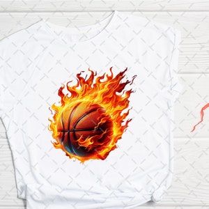Flaming Basketball PNG, Basketball Sublimation, Basketball Fire Design ...
