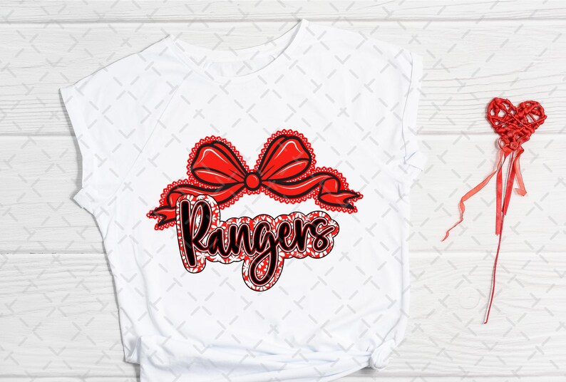 Rangers Coquette Bow Png, School Spirit Design, Mascot Logo, Cheer ...