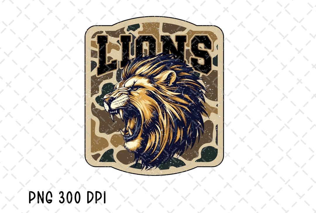 Camo Lions PNG, Lions Sublimation, Camo Lions Mascot Logo Png, Lions ...