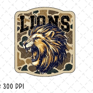 Camo Lions PNG, Lions Sublimation, Camo Lions Mascot Logo Png, Lions ...