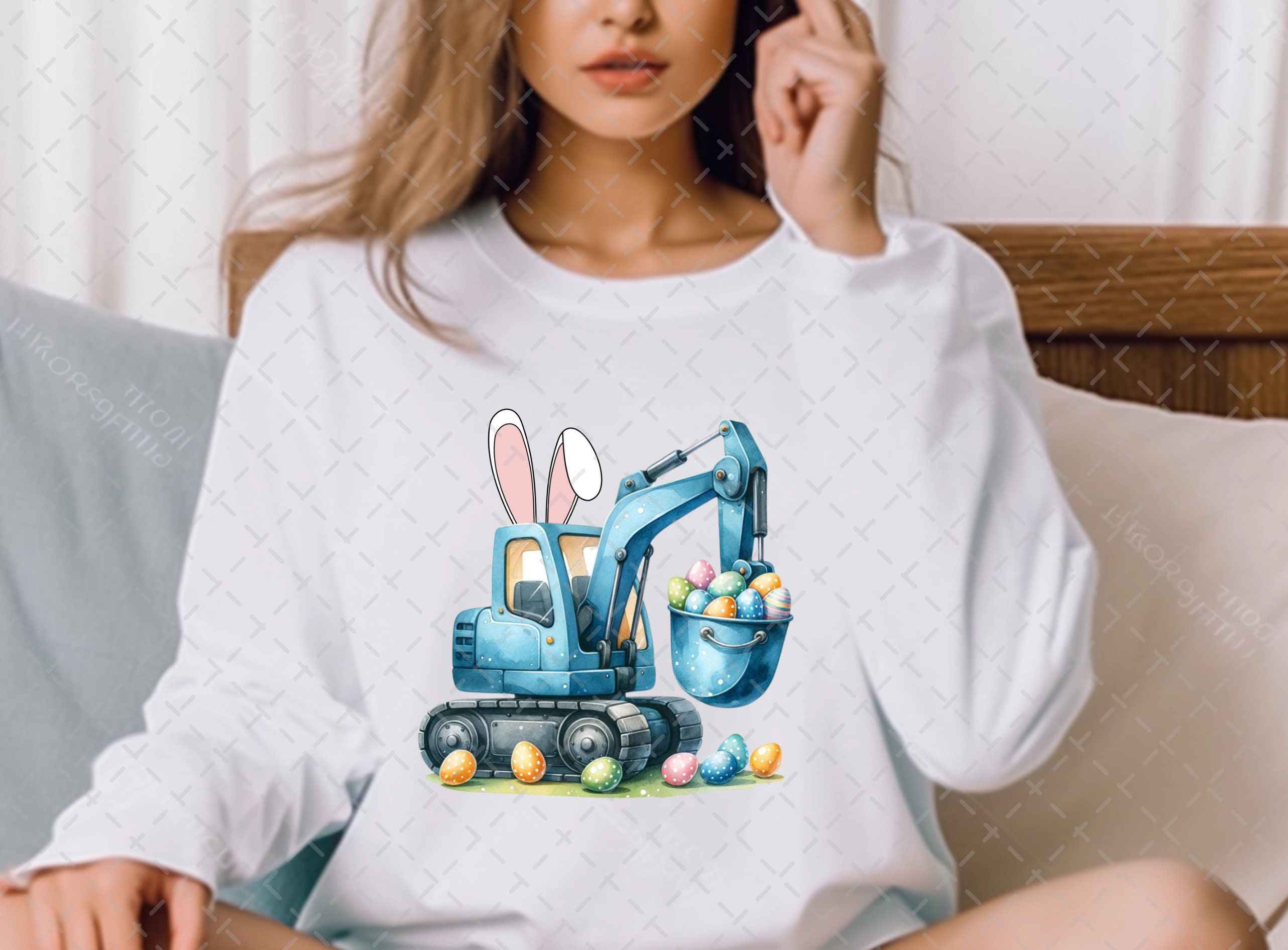 Easter Construction PNG, Excavator Construction Sublimation, Easter ...