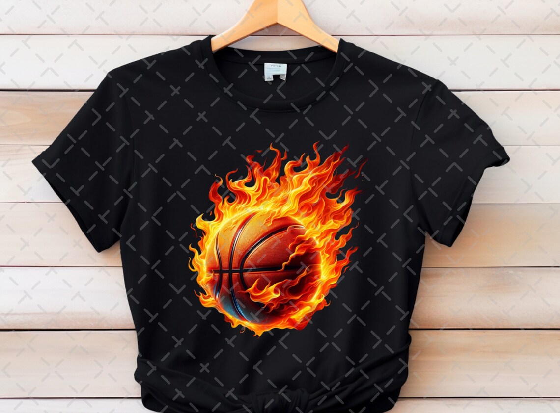 Flaming Basketball PNG, Basketball Sublimation, Basketball Fire Design ...