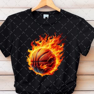 Flaming Basketball PNG, Basketball Sublimation, Basketball Fire Design ...