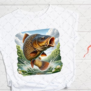 Carp PNG, Carp Fish Sublimation, Jumping Carp Png, Fisherman Shirt ...