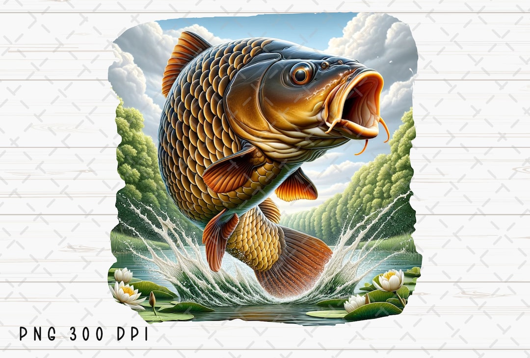 Carp PNG, Carp Fish Sublimation, Jumping Carp Png, Fisherman Shirt ...