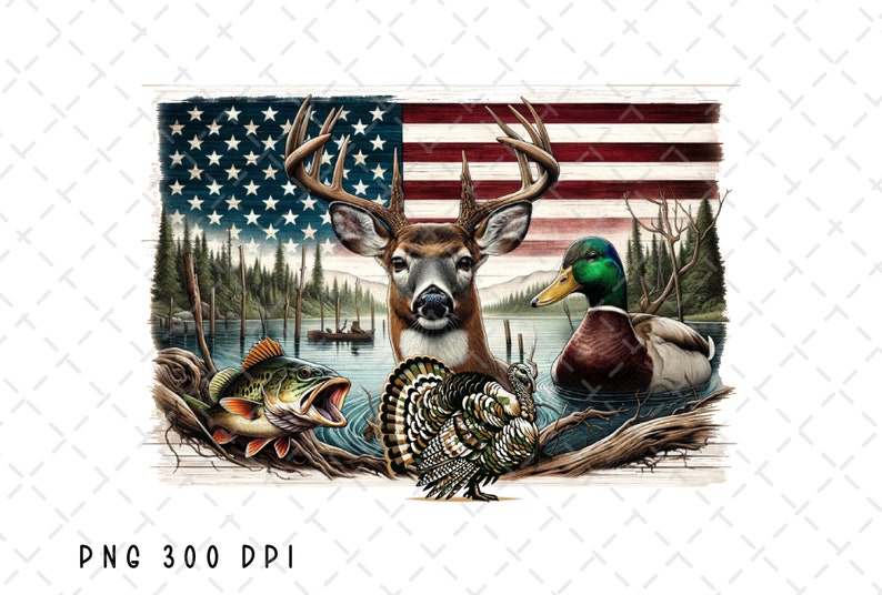 Deer Hunting PNG, Deer Sublimation, Bass PNG, Turkey Png, Patriotic ...
