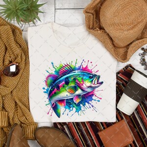 Colorful Bass Png, Bass Fishing PNG, Bass Fish Sublimation, Bass ...