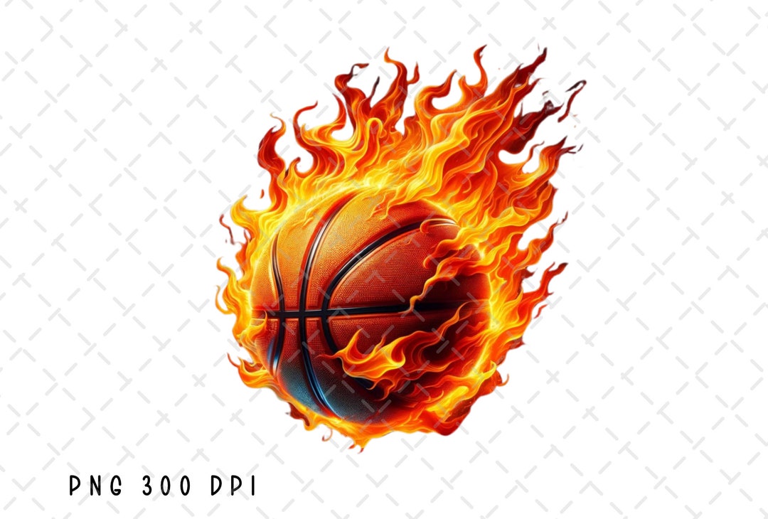 Flaming Basketball PNG, Basketball Sublimation, Basketball Fire Design ...