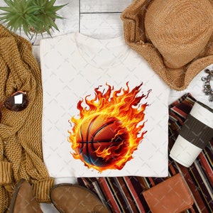 Flaming Basketball PNG, Basketball Sublimation, Basketball Fire Design ...