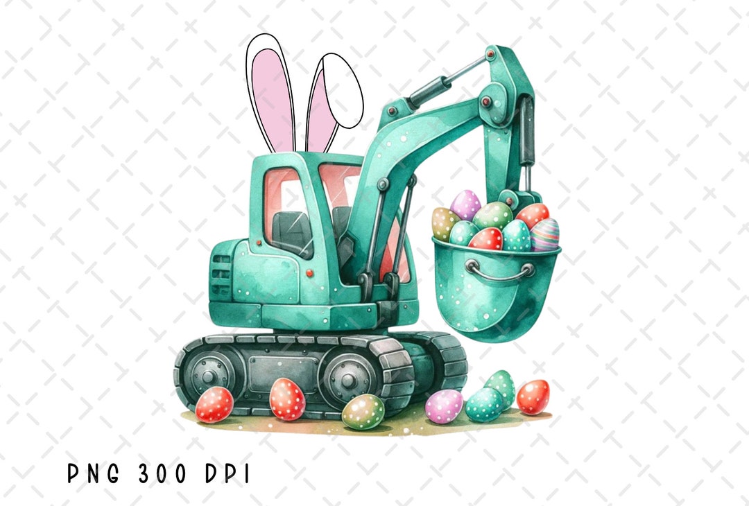 Easter Construction PNG, Excavator Construction Sublimation, Easter ...