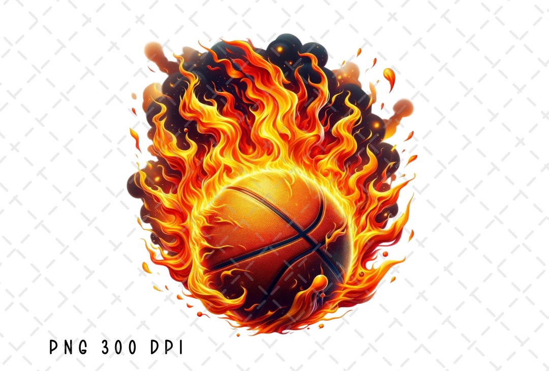 Flaming Basketball PNG, Basketball Sublimation, Basketball Fire Design ...