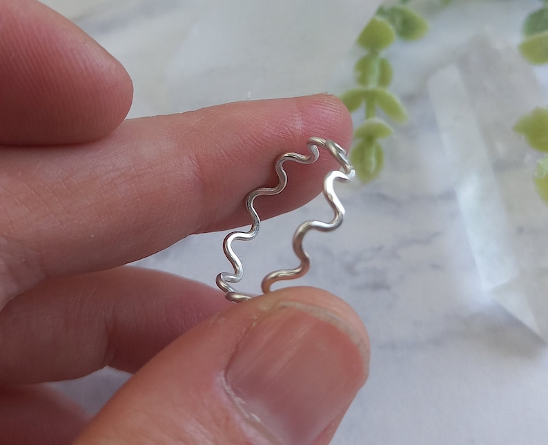 Wavy Silver Ring,squigle,thin,hammered,handmade,stacking,band,sterling ...