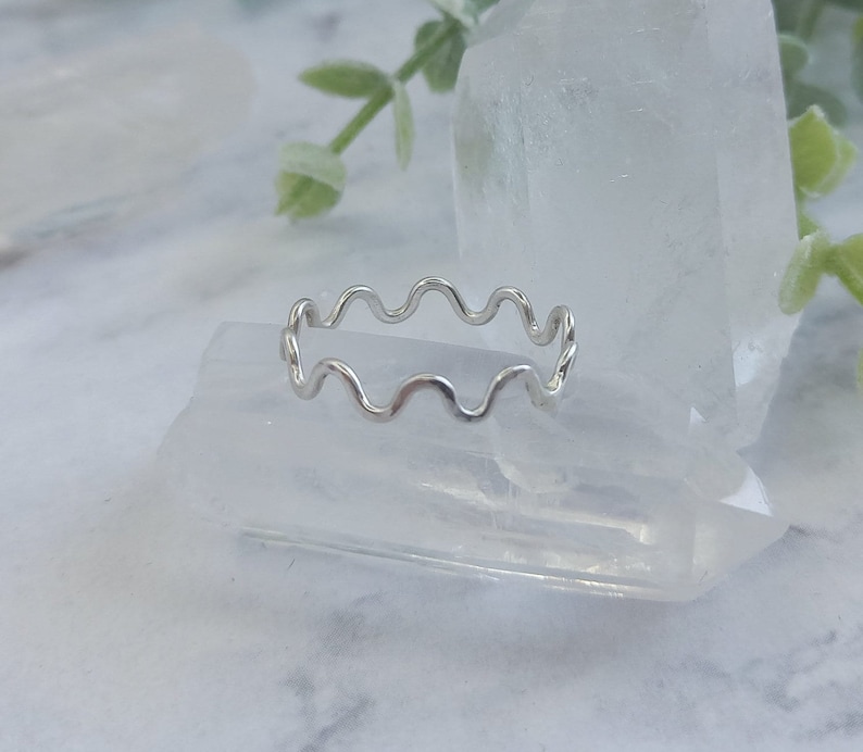 Wavy Silver Ring,squigle,thin,hammered,handmade,stacking,band,sterling ...