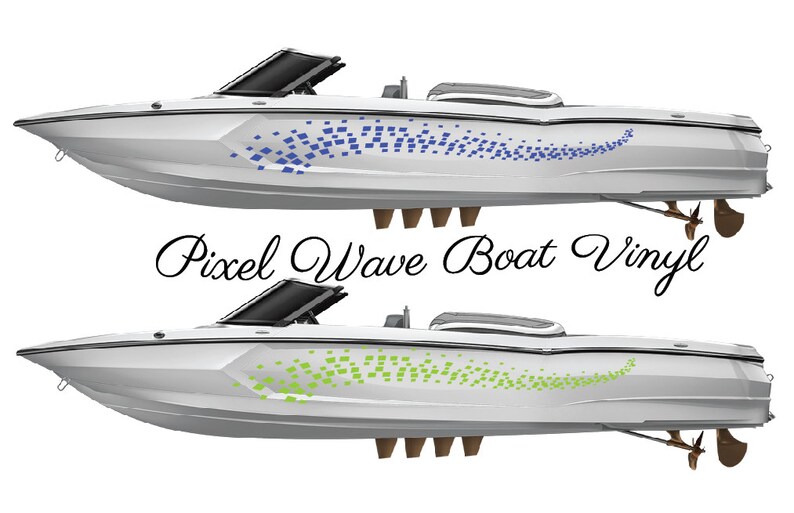 Ski Boat Graphics Kit. Pixel Pattern. Universal Fit for Easy DIY ...