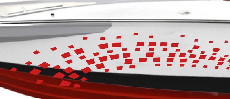 Ski Boat Graphics Kit. Pixel Pattern. Universal Fit for Easy DIY ...